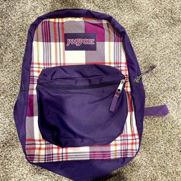 Jansport | Accessories | Purple Plaid Jansport Backpack Like New | Poshmark